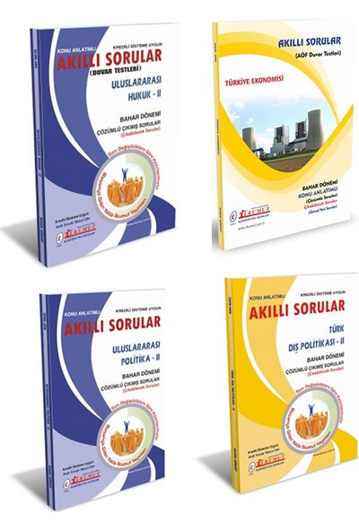 İlkumut Yayıncılık AÖF Uluslararası İlişkiler 2. Sınıf 4 Yarıyıl Bahar Dönemi Konu Anlatımlı Soru Bankası Güncel Baskı