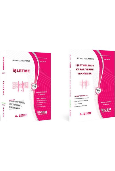 Egem Yayınları AÖF İşletme Bölümü 4 Sınıf 8 Yarıyıl Bahar Dönemi Konu Anlatımlı Soru Bankası Güncel Set