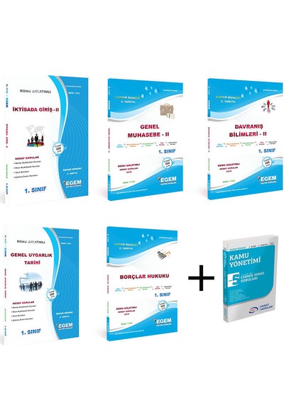 Egem Yayınları Kamu Yönetimi 1. Sınıf 2. Yarıyıl Bahar Dönemi Konu Anlatımlı Soru Ve Cıkmış Soru Set