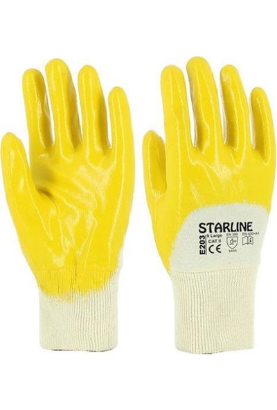 Starline E-203 Nitril Eldiven No: 9 - L Sarı 12'li