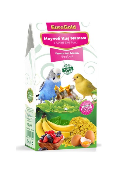 Eurogold Yumurtalı ve Meyveli Kuş Maması 100 g Eurogold Yumurtalı ve Meyveli Kuş Maması 100 g