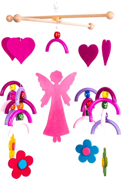 İngodi Ahşap Bebek Dönence - Bebek Beşik Mobilya Oyuncağı - Pembe İngodi Ahşap Bebek Dönence - Bebek Beşik Mobilya Oyuncağı - Pembe