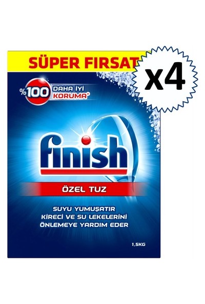 Finish Bulaşık Makinası Özel Tuz 1,5 kg Daha Iyi Koruma 4'lü