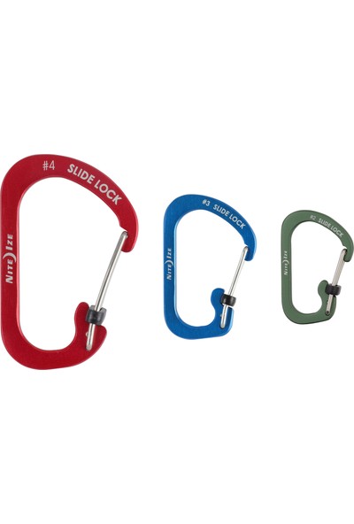 Nite Ize Slidelock Alüminyum Karabiner 3'lü Paket-Renkli Nite Ize Slidelock Alüminyum Karabiner 3'lü Paket-Renkli