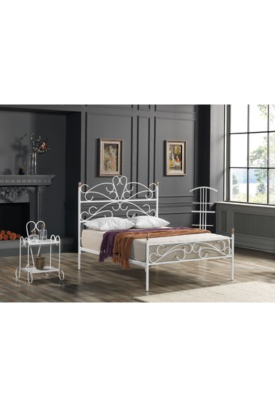 Argimo Berilya Çift Kişilik Başlıklı Metal Karyola Argimo Berilya Çift Kişilik Başlıklı Metal Karyola