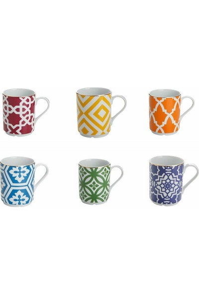 Porland Morocco Karışık Renk Kupa Seti 6 Parça Porland Morocco Karışık Renk Kupa Seti 6 Parça