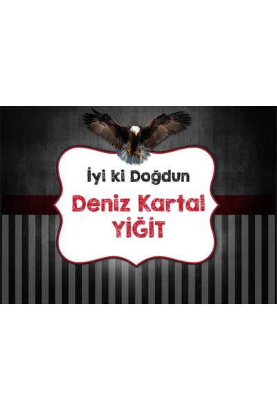 Mutluluk Atölyem Kişiye Özel Baskılı Doğum Günü Partisi Afişi Kara Kartal Temalı Mutluluk Atölyem Kişiye Özel Baskılı Doğum Günü Partisi Afişi Kara Kartal Temalı