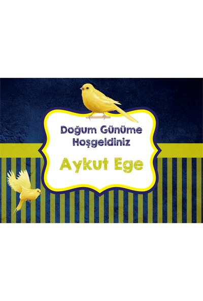 Mutluluk Atölyem Kişiye Özel Baskılı Doğum Günü Partisi Afişi Sarı Kanarya Temalı Mutluluk Atölyem Kişiye Özel Baskılı Doğum Günü Partisi Afişi Sarı Kanarya Temalı