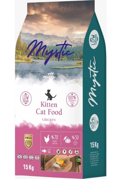 Mystic Tavuklu Yavru - Yetişkin Kedi Maması 15 kg Mystic Tavuklu Yavru - Yetişkin Kedi Maması 15 kg