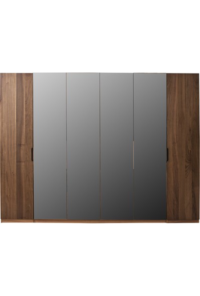 Cadde Yıldız Mood Ceviz 6 Kapaklı Gardrop