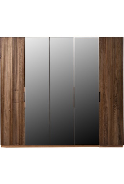 Cadde Yıldız Mood Ceviz 5 Kapaklı Gardrop