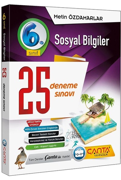 Çanta Yayınları 6. Sınıf Sosyal Bilgiler 25 Deneme Sınavı