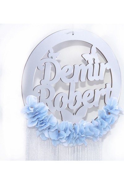 Meşgalem Isme Özel Erkek Bebek Kapı Süsü Çiçekli Meşgalem Isme Özel Erkek Bebek Kapı Süsü Çiçekli