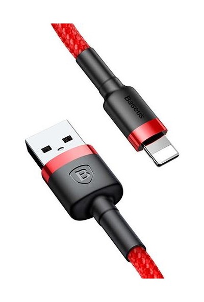 Baseus Apple Lightning 1 Metre Kevlar Kablo - Kırmızı-Siyah Baseus Apple Lightning 1 Metre Kevlar Kablo - Kırmızı-Siyah