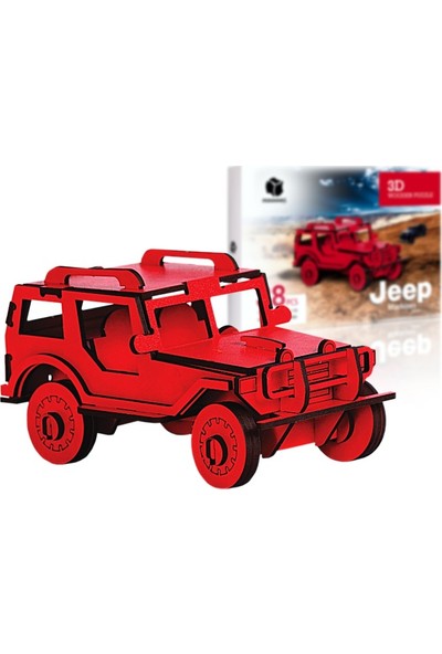 Pershang Jeep 64 Parça Ahşap 3D Puzzle Pershang Jeep 64 Parça Ahşap 3D Puzzle