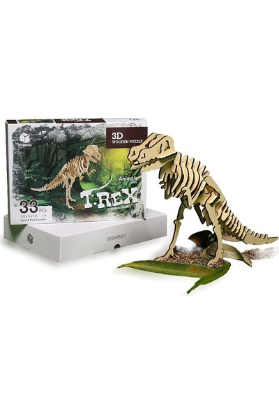 Pershang T-Rex Dinazor 33 Parça Ahşap 3D Puzzle Pershang T-Rex Dinazor 33 Parça Ahşap 3D Puzzle