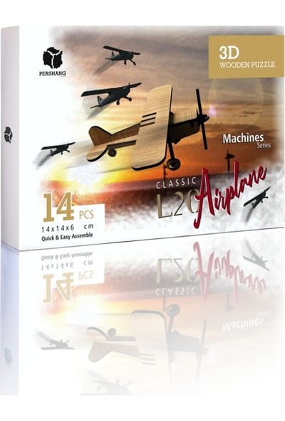 Pershang Tek Bale Uçağı L20 14 Parça Ahşap 3D Puzzle Pershang Tek Bale Uçağı L20 14 Parça Ahşap 3D Puzzle
