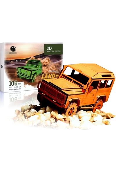 Pershang Land Rover Jeep 106 Parça Ahşap 3D Puzzle Pershang Land Rover Jeep 106 Parça Ahşap 3D Puzzle