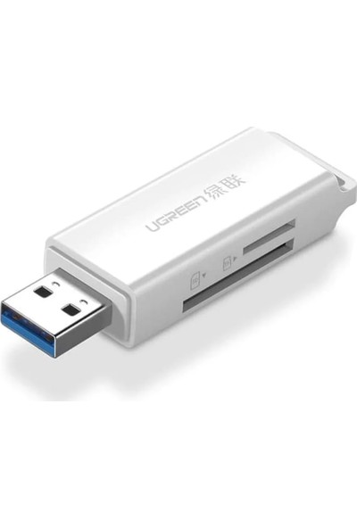 Ugreen USB 3.0 SD ve Micro SD Kart Okuyucu Beyaz