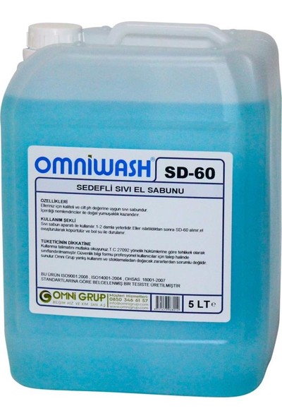 Omniwash Sıvı El Sabunu Sedefli 5 lt Sd-60 Omniwash Sıvı El Sabunu Sedefli 5 lt Sd-60