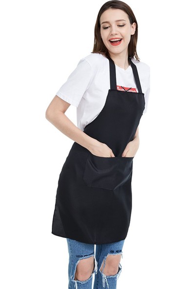 Apron Şef Aşçı Garson Önlüğü Boyundan Askılı Leke Tutmaz Cepli Önlük