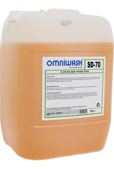 Omniwash Elde Bulaşık Yıkama Deterjanı 20 l Sd-70 Omniwash Elde Bulaşık Yıkama Deterjanı 20 l Sd-70