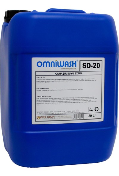 Omniwash Çamaşır Suyu Extra 20 l Sd-20