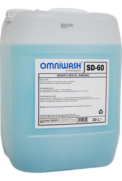 Omniwash Sıvı El Sabunu Sedefli 20 l Sd-60