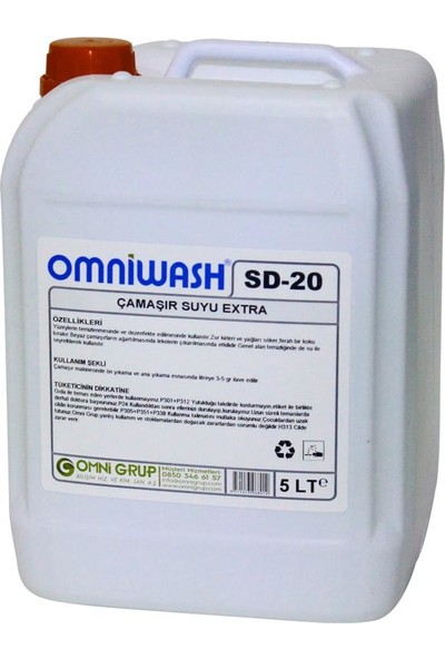 Omniwash Çamaşır Suyu Extra 5 l Sd-20