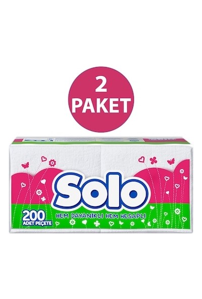 Solo Peçete 200 Yaprak x 2 Adet