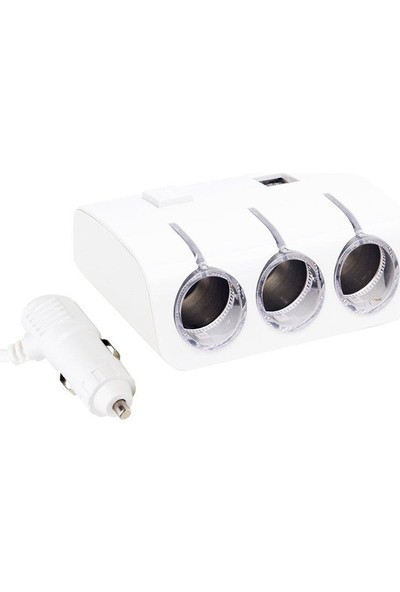 Electroon 12-24V 2 x USB 3'lü Oto Çakmaklık Çoklayıcı