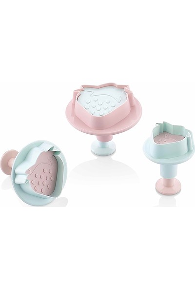 Sunplast Çilek Şekilli Basmalı 3'lü Kurabiye Kalıbı Sunplast Çilek Şekilli Basmalı 3'lü Kurabiye Kalıbı