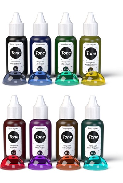 Tone Transparent 8'li Transparan Epoksi Pigment Renklendirici 8 x 20 gr