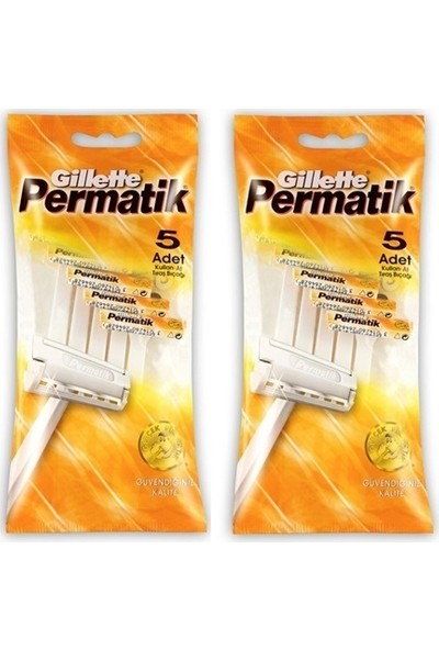 Gillette Permatik Tıraş Bıçağı 5'Li Poşet X 2 Adet Gillette Permatik Tıraş Bıçağı 5'Li Poşet X 2 Adet