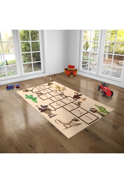 Branqusi Çocuk Odası Oyun Halısı Kaymaz Taban Oscar Çöllerde Çocuk Halısı