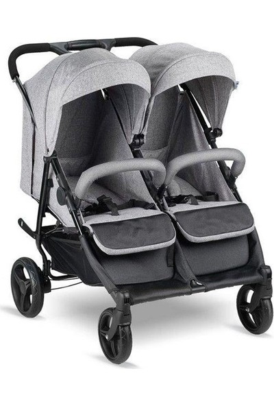 Babyhope BH3077 City Twin İkiz Bebek Arabası Gri