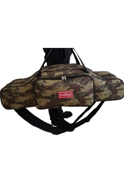 Modibags 135 Cm 4 Göz Lüks Olta Kamış Çantası Kamuflaj