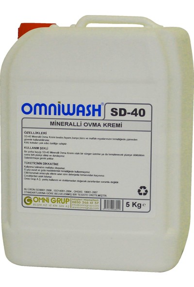 Omniwash Mineralli Ovma Kremi 5 kg Sd-40