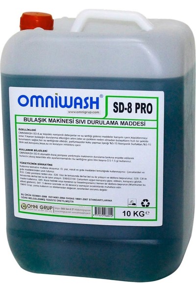 Omniwash Endüstriyel Bulaşık Makinesi Parlatıcısı 10,60 kg Sd-8