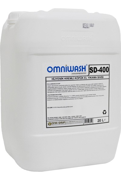 Omniwash Köpük Sıvı El Sabunu 20 l SD-400 Omniwash Köpük Sıvı El Sabunu 20 l SD-400