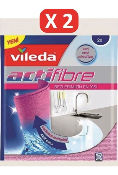 Vileda 2 Paket 2'li Actifibre Mikrofiber Bez Vileda 2 Paket 2'li Actifibre Mikrofiber Bez