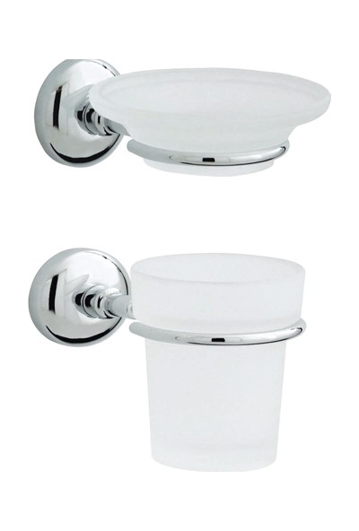 Aksesuaros Cam Diş Fırçalık + Sabunluk Seti Aksesuaros Cam Diş Fırçalık + Sabunluk Seti