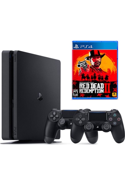 Sony Playstation 4 Slim 500 GB Oyun Konsolu Paket Içeriği PS4 + 2 Kol + Red Dead 2 (İthalatçı Garantili) Sony Playstation 4 Slim 500 GB Oyun Konsolu Paket Içeriği PS4 + 2 Kol + Red Dead 2 (İthalatçı Garantili)