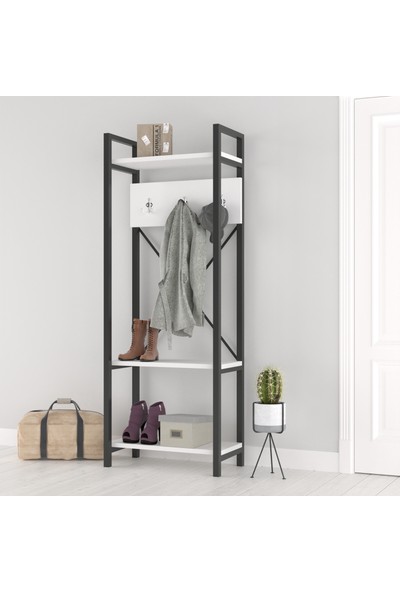 Wood House - Duru Askılık - Beyaz