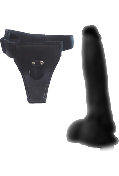 Dildo Series Siyah Dragon 21 cm Belden Bağlamalı Realistik Penis