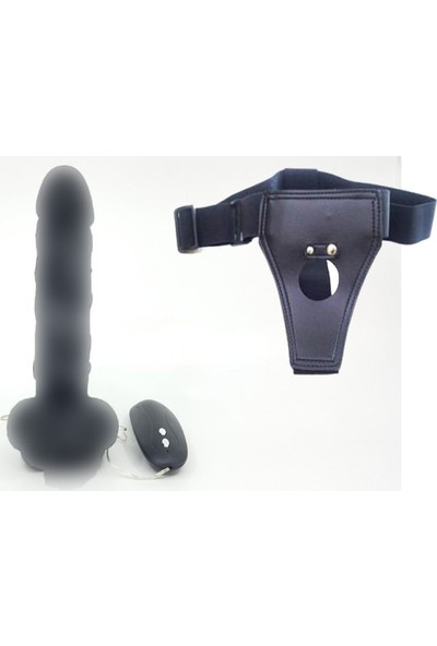 Dildo Series Siyah 19 cm 10 Modlu Titreşimli Belden Bağlamalı Realistik Penis Dildo Series Siyah 19 cm 10 Modlu Titreşimli Belden Bağlamalı Realistik Penis