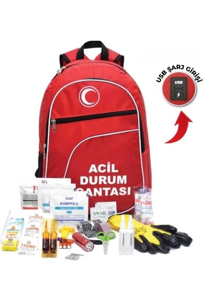 Hilal Deprem Çantası - Ilk Yardım ve Afet Acil Durum Seti - Çantası Hilal Deprem Çantası - Ilk Yardım ve Afet Acil Durum Seti - Çantası