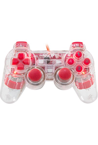 Snopy SG-502J USB/PC/PS3 Double Shock Şeffaf Joypad