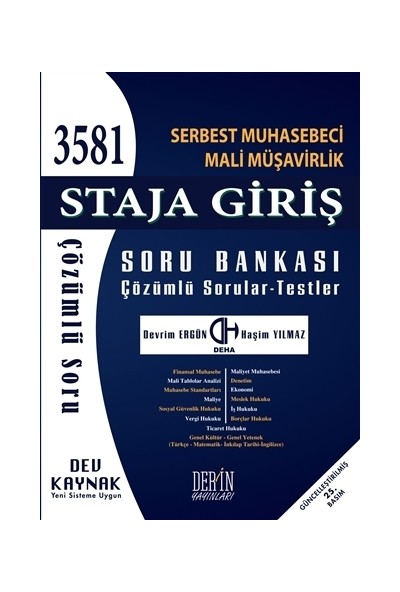 Derin 2017 SMMM Staja Giriş Soru Bankası (Çözümlü Sorular-Testler) Derin 2017 SMMM Staja Giriş Soru Bankası (Çözümlü Sorular-Testler)