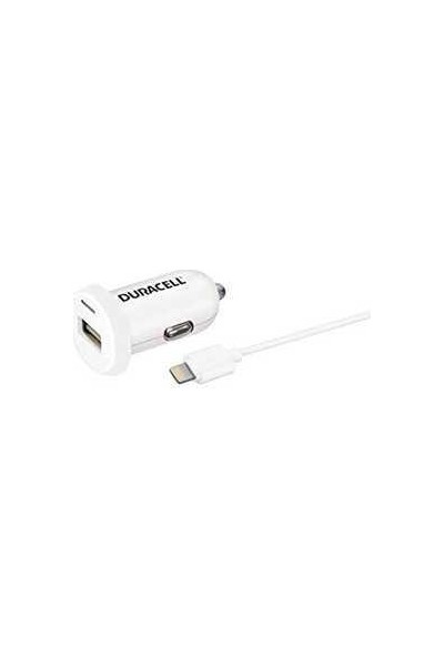 Duracell 12V USB Araç Şarj Adaptörü 1mt. Lighting Kablo DR5021W Duracell 12V USB Araç Şarj Adaptörü 1mt. Lighting Kablo DR5021W
